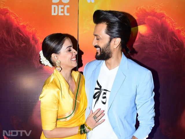 Genelia DSouza Was Seen In A Yellow Saree At The Trailer Launch Event ...