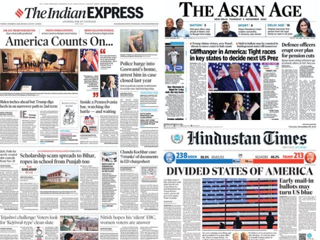 Newspaper Headlines: Tight Race In Key US States To Decide Next ...