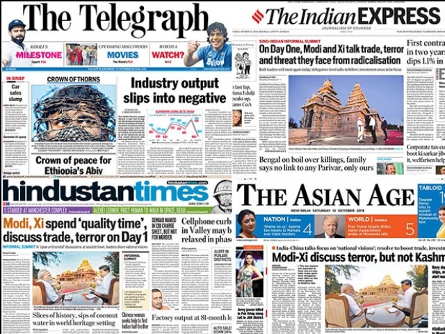 PM Modi-Xi Meet Dominates Headlines On Saturday PM Modi-Xi Meet Dominates Headlines On Saturday
