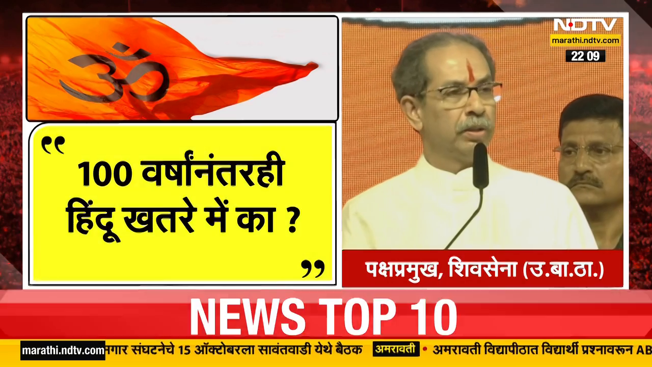 Uddhav Thackeray | दसरा मेळाव्यात ठाकरेंचा भाजपवर घणाघात | NDTV मराठी