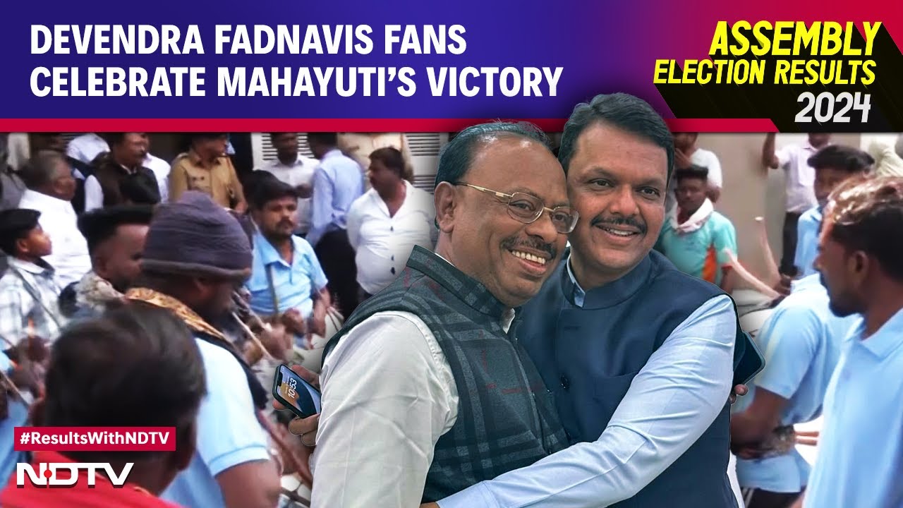 Elections Result 2024 | Devendra Fadnavis Fans Celebrate Mahayuti’s Victory With Dhols