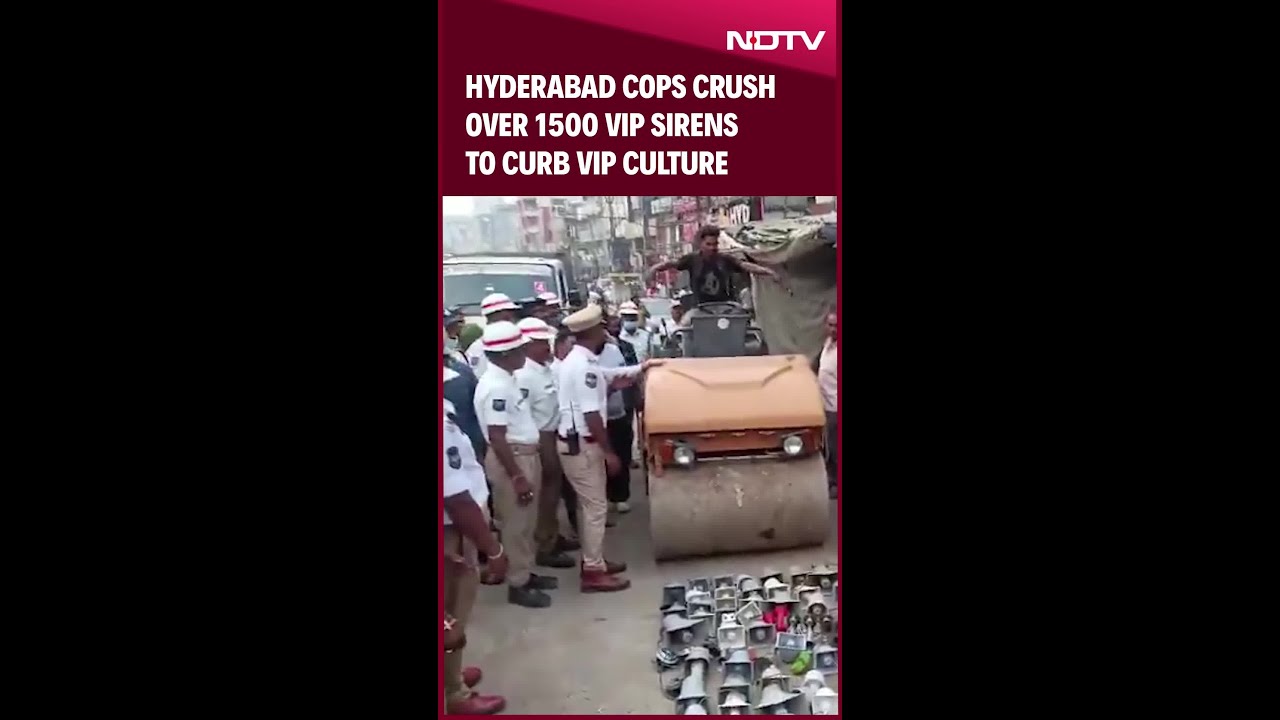 Hyderabad Cops Crush Over 1500 VIP Sirens To Curb VIP Culture