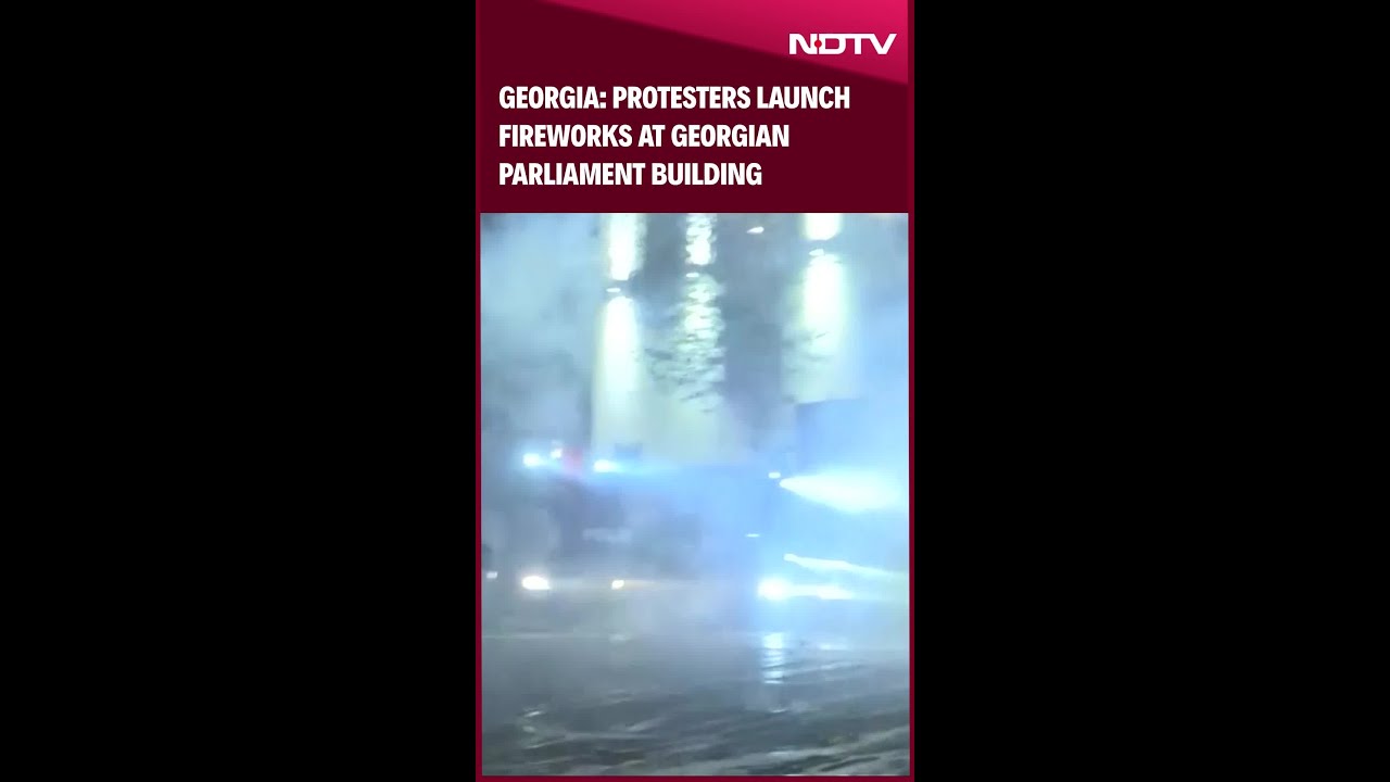 Georgia: Protesters Launch Fireworks At Georgian Parliament Building