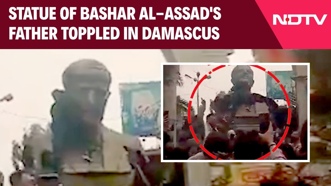 Syrian President's Father's Statue In A Main Square Toppled By ...