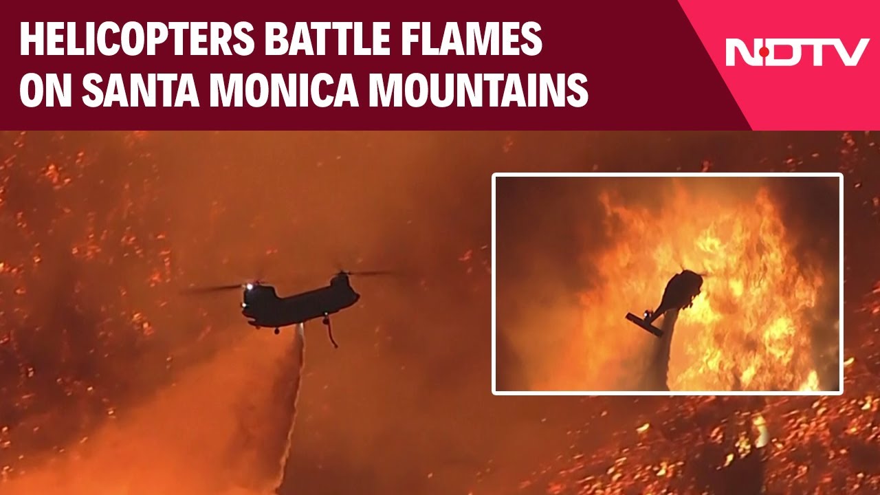 California Wildfires | Helicopters Battle Flames As Palisades Fire ...