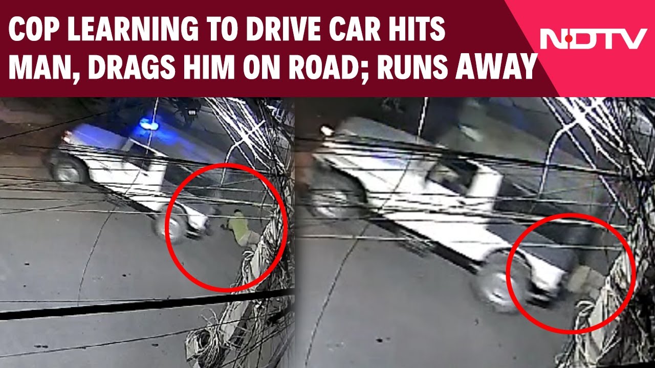 Cop Learning To Drive Car Hits Man, Drags Him On Road; Runs Away