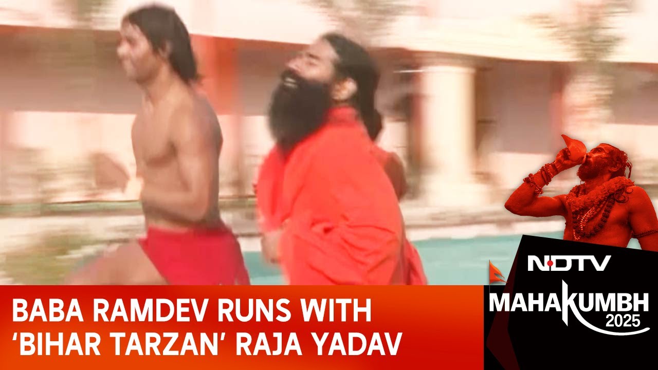 Ram Dev | Yog Guru Baba Ramdev Runs With 'Bihar Tarzan' Raja Yadav At ...