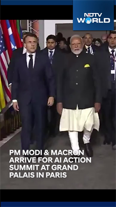 PM Modi & Emmanuel Macron arrive for AI Action Summit at Grand Palais ...