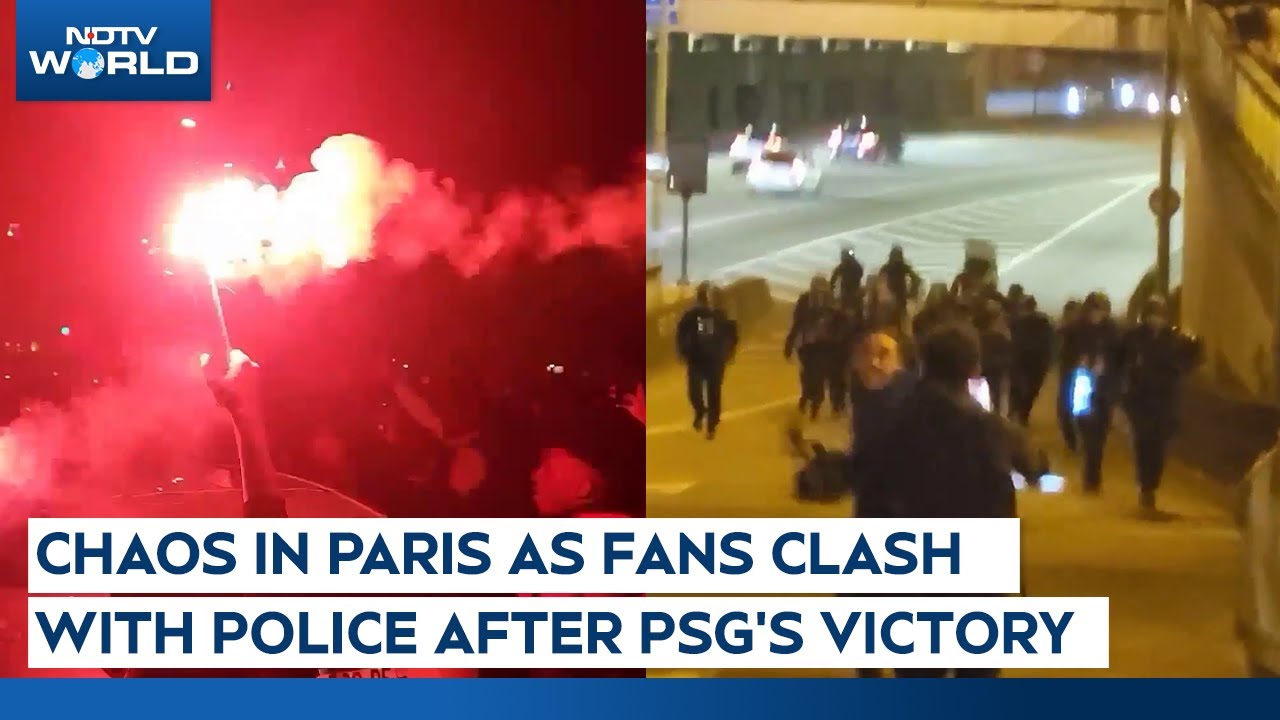 PSG Fans Clash With Police In Paris After Victory Over Arsenal in UCL ...