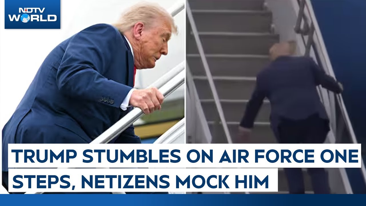Trump Latest | Trump's Tumble On Air Force One Goes Viral, Internet ...
