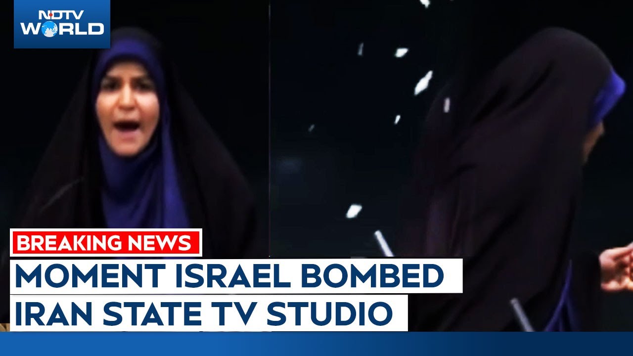 IRIB News | Moment When Iran State TV Studio Hit During Live Bulletin By Israeli Air Strikes