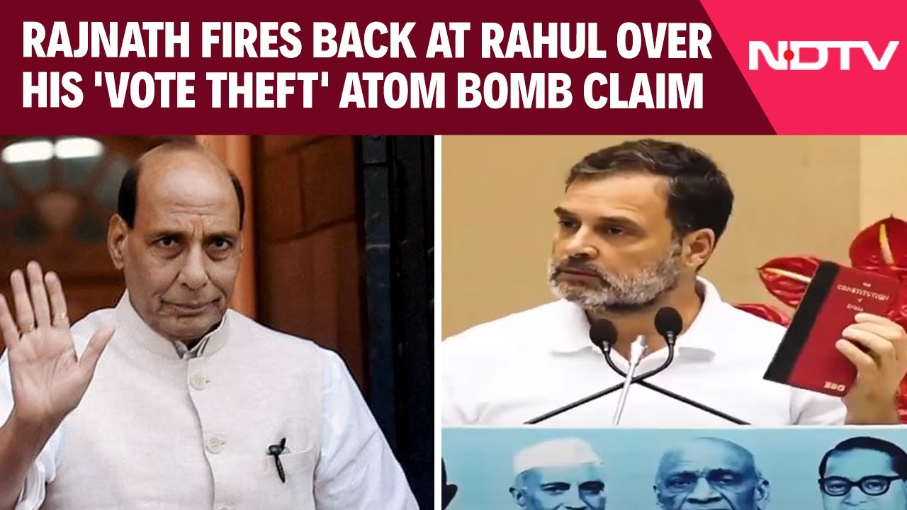 Rajnath Singh Dares Rahul Gandhi To 'Detonate' His 'Vote Theft' Atom Bomb Claim