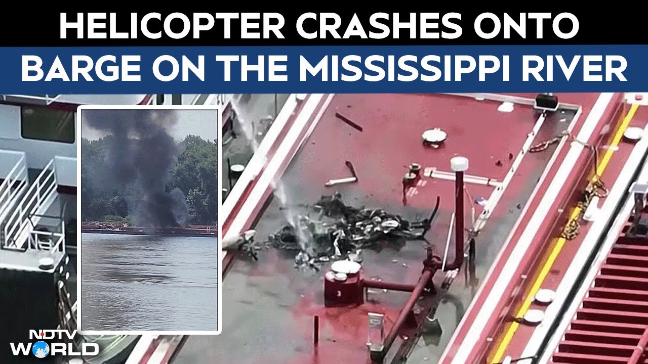 Helicopter Crash | Chopper Hits Power lines, Slams Onto barge On ...