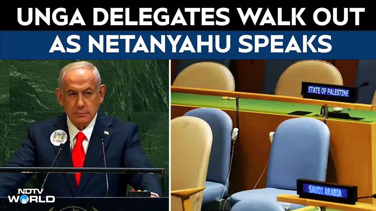 Netanyahu Addresses Empty Chairs As UN Delegates Walk Out In Protest