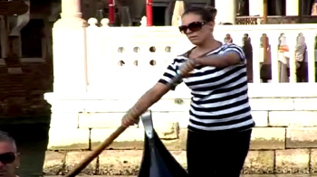 First official female gondolier in Venice